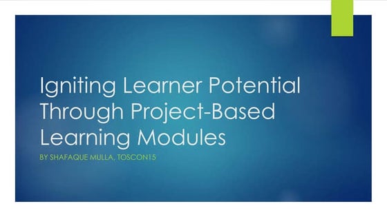 Using Project Based Learning in Mathematics | PPT