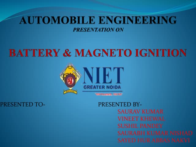 Transistor ignition system | PPTX