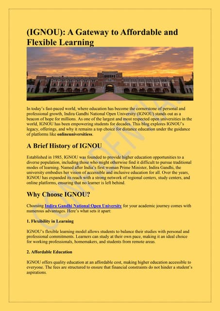 Indira Gandhi National Open University (IGNOU.pptx