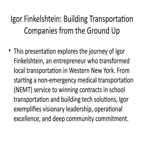 Igor Finkelshtein: Transportation Companies | PPT