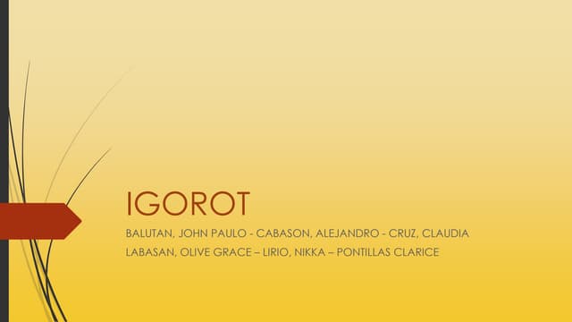 Igorots | PPTX