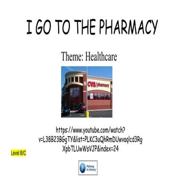 I Go to the Pharmacy Level B_C (ESL Level 2 in the health topic) | PPTX