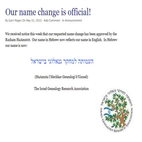 Israel Genealogy Research Association | PPTX