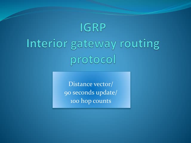 EIGRP (Enhanced Interior Gateway Routing Protocol) | PPTX