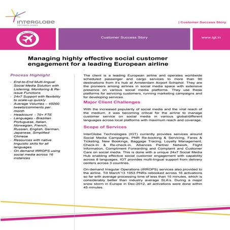 IGT's Social Media Case Study | PDF | Air Travel | Travel Type