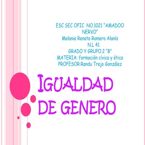 Igualdad de genero | PPTX