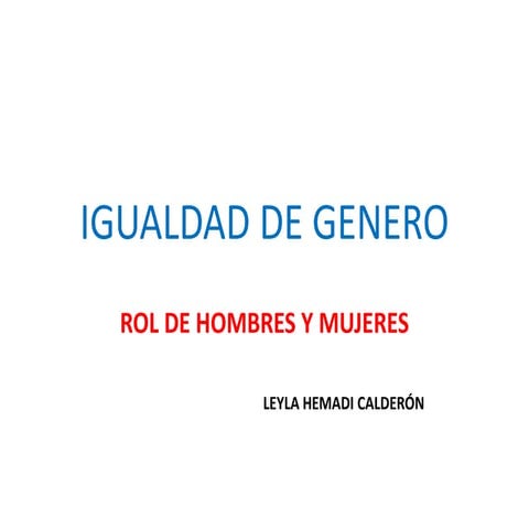 IGUALDAD DE GENERO | PPTX
