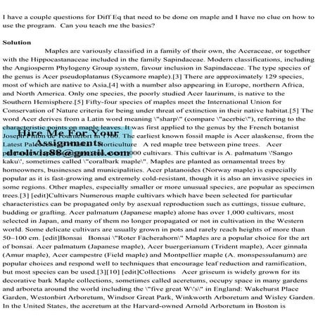 I have a couple questions for Diff Eq that need to be done on maple .pdf