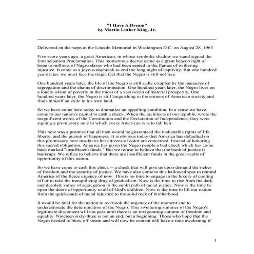 I have a dream (Grade 9) | PPTX