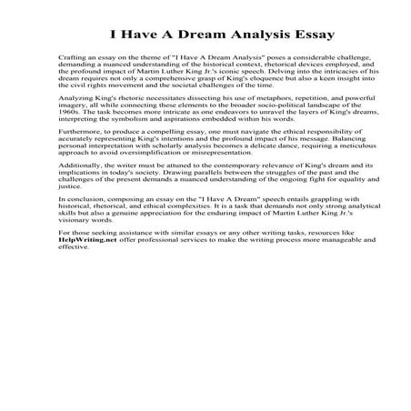 I Have A Dream Analysis Essay.pdf