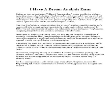 I Have A Dream Analysis Essay.pdf | Heart and Cardiovascular Diseases ...