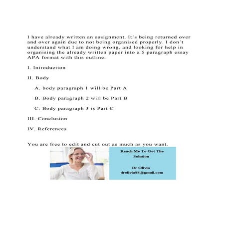 I have already written an assignment. It´s being returned over a.docx