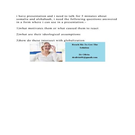 i have presentation and i need to talk for 5 minutes about somalia a | DOCX