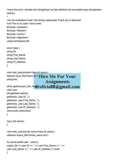 I Have This Error Variable Stdstringstream Ss Has Initipdf 9011