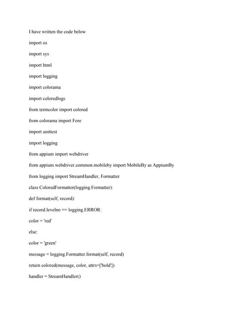 I Have Written The Code Below Import Os Import Sys Import Html Importdocx