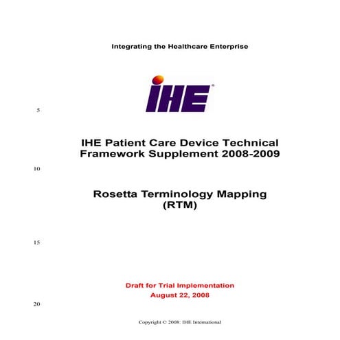 Ihe pcd tf_supplement_rosetta_terminology_mapping_rtm_ti_2008-08-22 | PDF