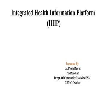 Integrated Health Information Platform (IHIP) | PPTX
