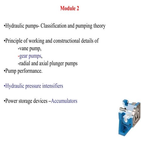Industrial hydraulics -working of positive displacement pump | PPT