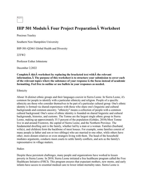 IHP 501 Module Five Project Preparation WorksheetPrecious Te.docx