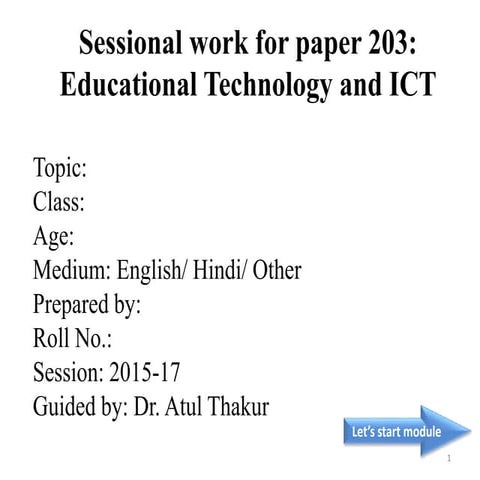 Template 203 sessional work | PPTX