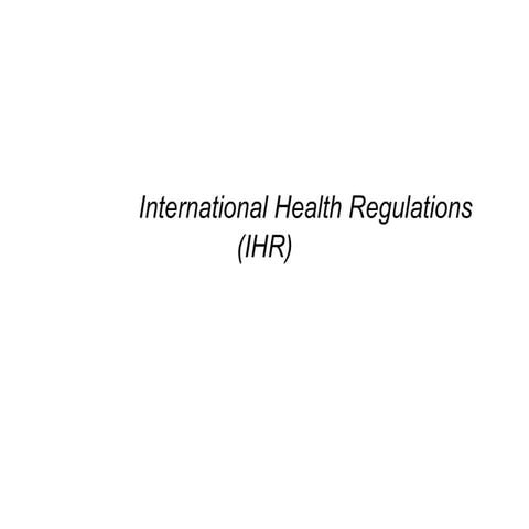 International health regulations new India | PPT