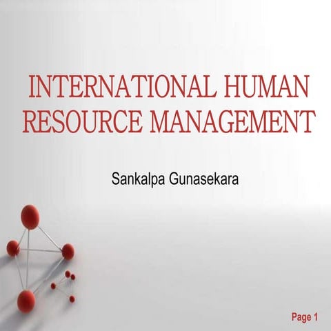 INTERNATIONAL HUMAN RESOURCE MANAGEMENT | PPT