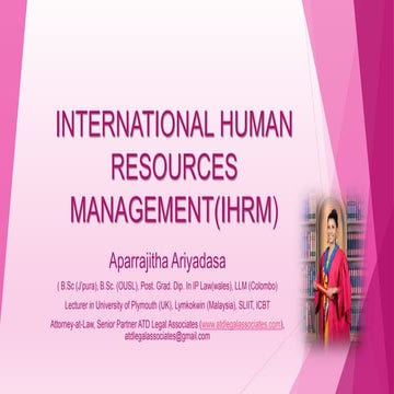 INTERNATIONAL HUMAN RESOURCES MANAGEMENT | PPTX | Human Resources ...