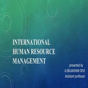 Ihrm cross cultural theories and Recruitment part 2 | PPT