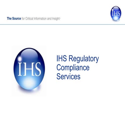 IHS Regulatory Compliance services | PPTX