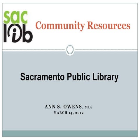 Sacramento Public Library | PPTX