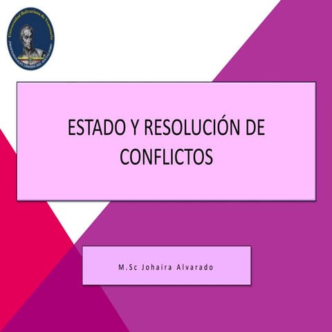 Presentación Estado y Resolución de Conflictos. | PDF