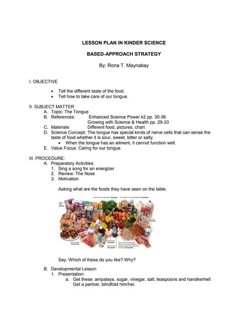 5 e's Detailed lesson plan for kindergarden | DOCX