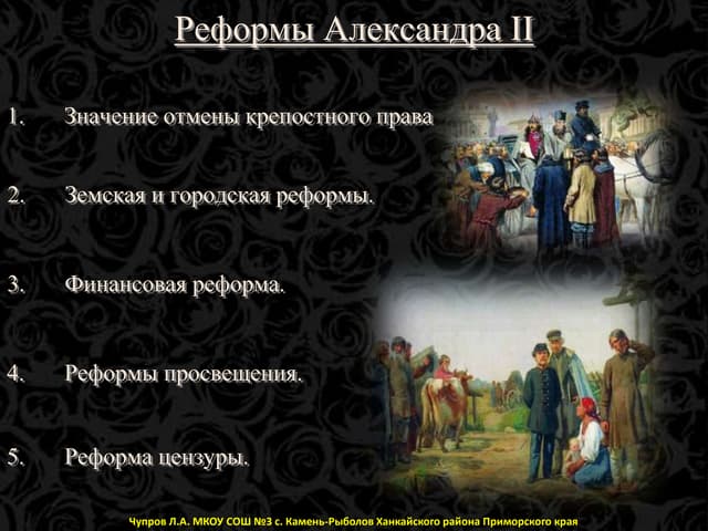 реформы александра Ii Ppt