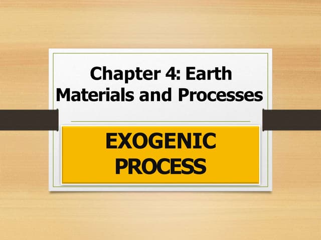 EXOGENIC PROCESS PPT | PPTX