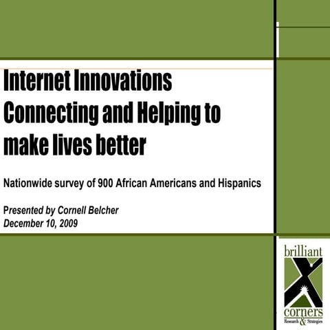 Internet Innovations - Connecting and Helping to make lives better | PPT