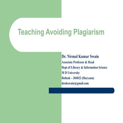 teaching avoiding plagiarism | PPT