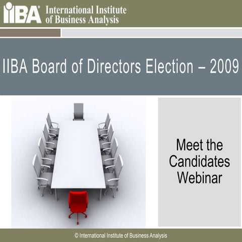 IIBA Board Of Directors Elections Sept 2009 | PPTX