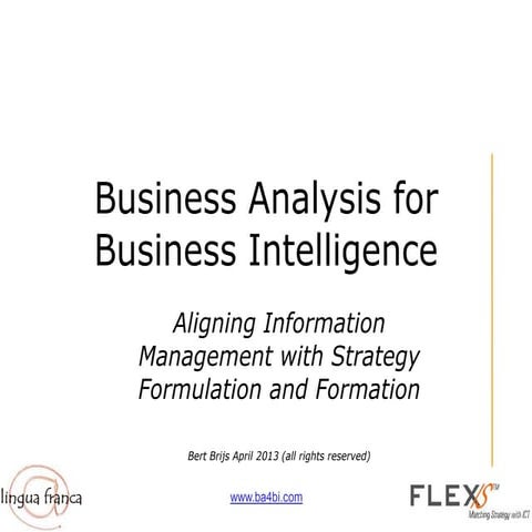 Business Analysis for Business Intelligence | PPTX