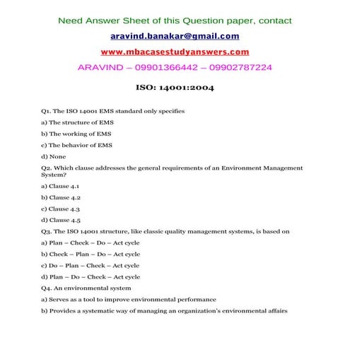 Examination paper of_iso_14001 | DOCX