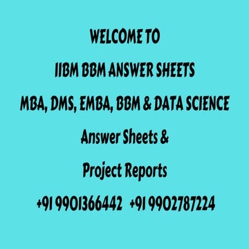 IIBM BBM Answer sheets 1.IIBM BBM Answer sheets 1pdf | PDF