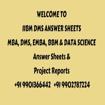IIBM DMS Answer sheets 11 IIBM DMS Answer sheets 11.pdf