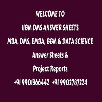 IIBM DMS Answer sheets 15 IIBM DMS Answer sheets 15.pdf