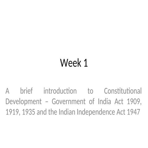 A brief note on constitutional development in india | PPT