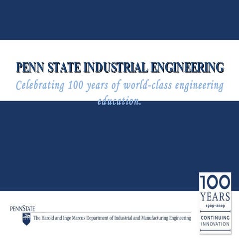 IIE 2009 Conference - Penn State IE | PPT