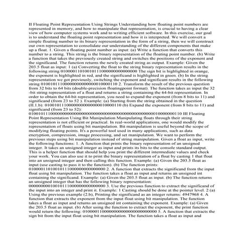 Ii Floating Point Representation Using Strings Understanding How Floatpdf 