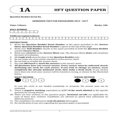 Iift 2014 question_paper_and_ans_key proton training solutions | PDF