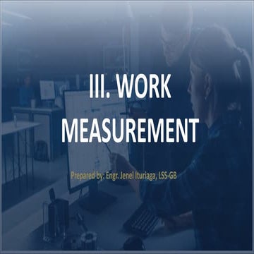 III. WORK MEASUREMENT in Work Study and Measurement | PDF