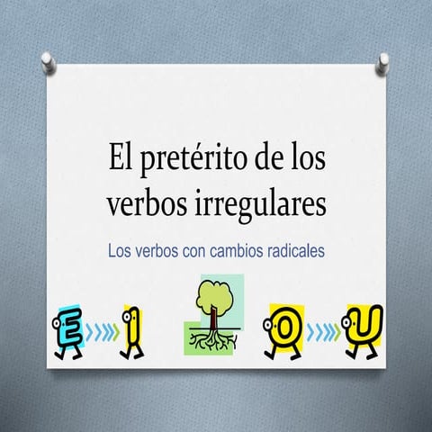 III- El pretérito de los verbos irregulares (los verbos con cambios ...
