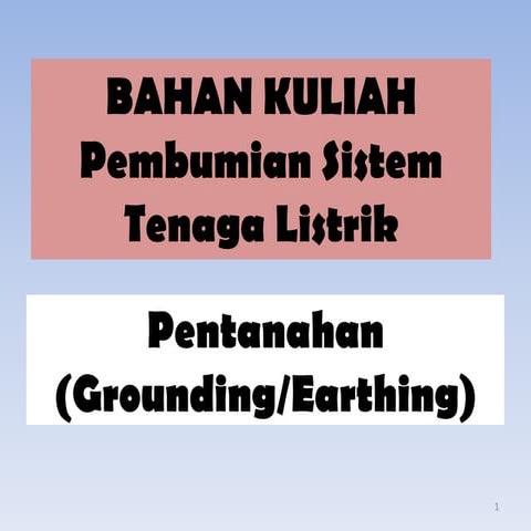 Disconnecting Switch ( Saklar Pemisah ) | PPTX