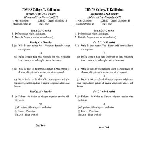 III-Internal test organic chemistry-III.pdf